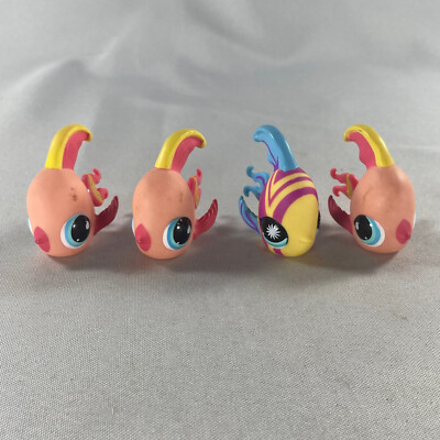 Lot of 4 Littlest Pet Shop Angel Fish: 3x #643 & #863 lps hasbro pink ...