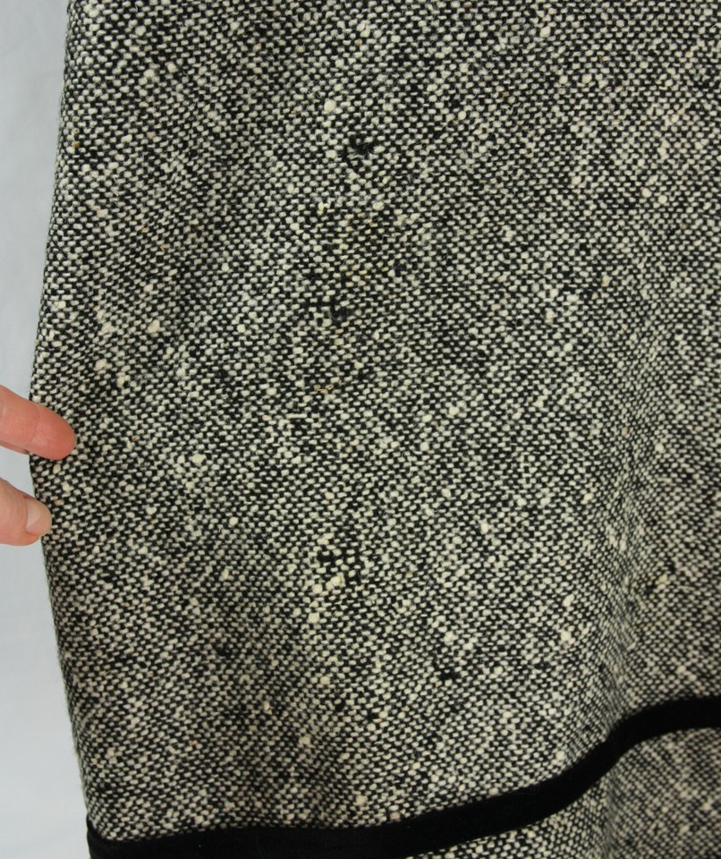 Vintage Prestige Boston Gray Wool Tweed Velvet Trim Maxi Long Full ...