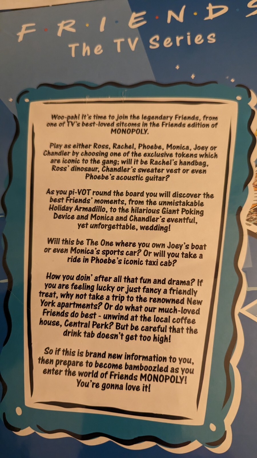 FRIENDS TV SHOW MONOPOLY Board & Card Game by Hasbro - FACTORY SEALED ...