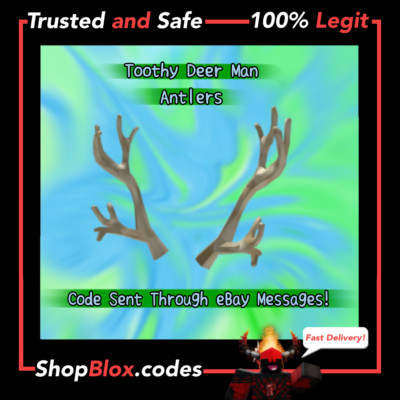 ROBLOX Celebrity Series RARE Toy Code Toothy Deer Man Antlers⚡FAST ...