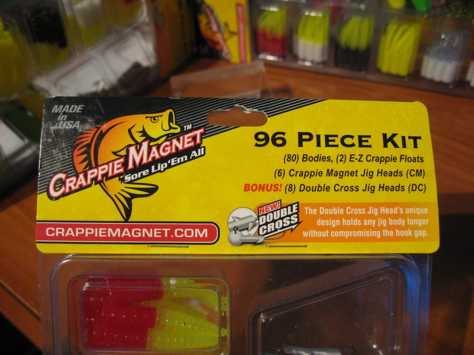 96 Pc Leland's Crappie Magnet Kit Jig Lures & Plastic Fishing Baits In ...