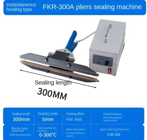 FKR-300A Handheld Clamp Sealer for Plastic Bag Sealing Packaging 300MM ...
