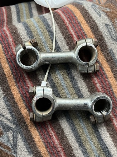 Harley 1" Flanders Handlebar Dog Bone Risers Panhead Knucklehead ...