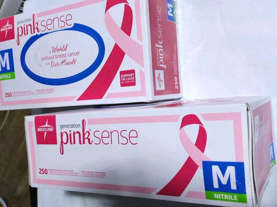 Lot Of 2 Generation Pink Sense Powder-Free Nitrile Exam Gloves Medium ...