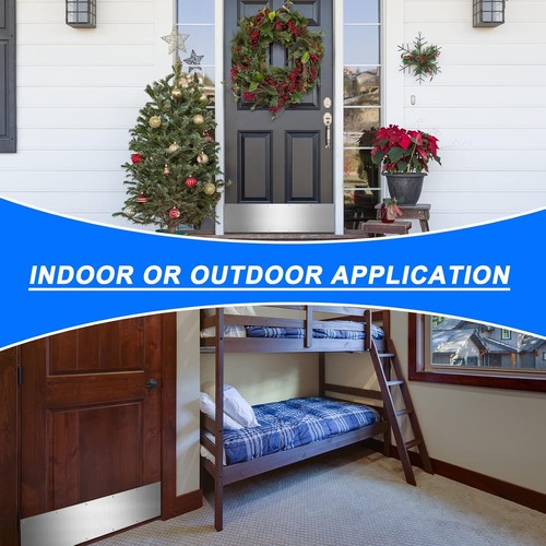 Therwen 5 Sets 8 x 36 Inches Silver Door Kick Plate for 8 x 36 Inches ...