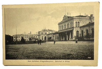 Antique Photo Postcard WWI Era Eastern Theater Train Station Vilnius ...