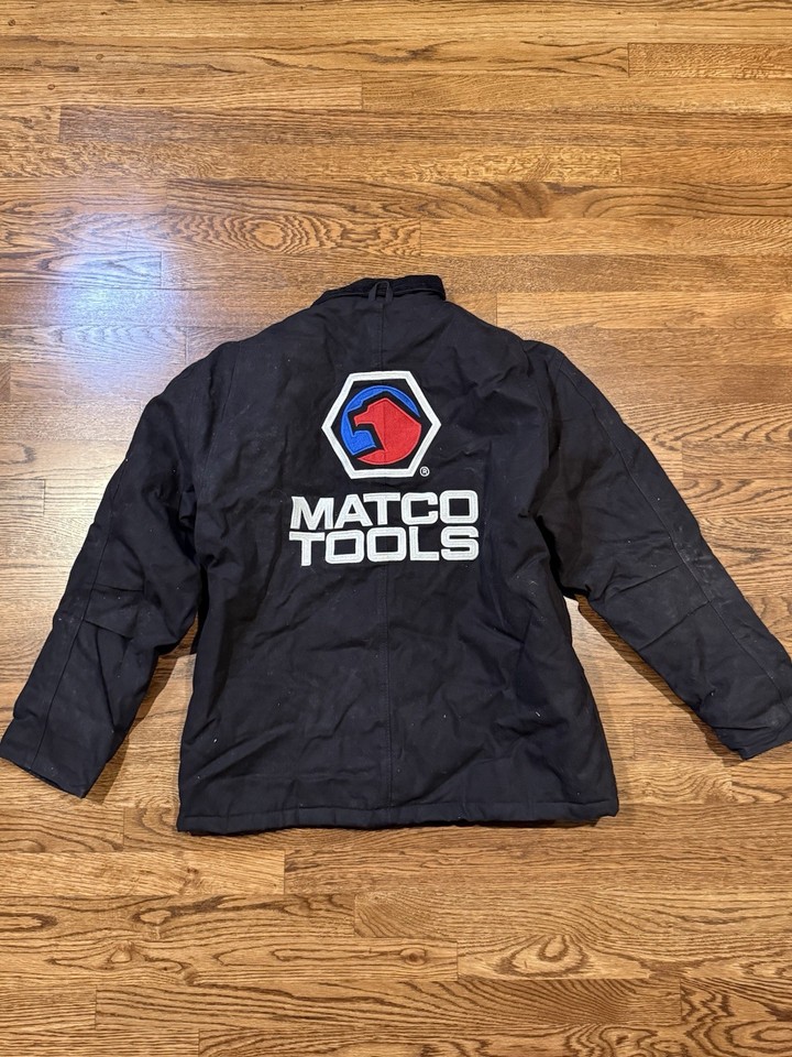 Vintage MATCO Tools Work Jacket Berne Insulated Black Carhartt Style L ...