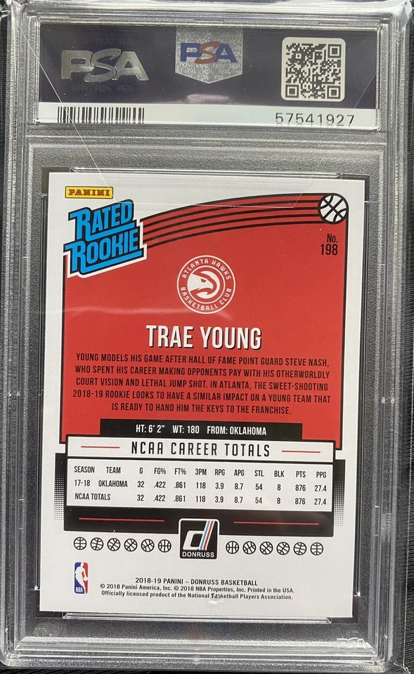 2018 Donruss TRAE YOUNG Rated Rookie #198 RC PSA 10 GEM MINT 💎💎🔥🔥 | eBay