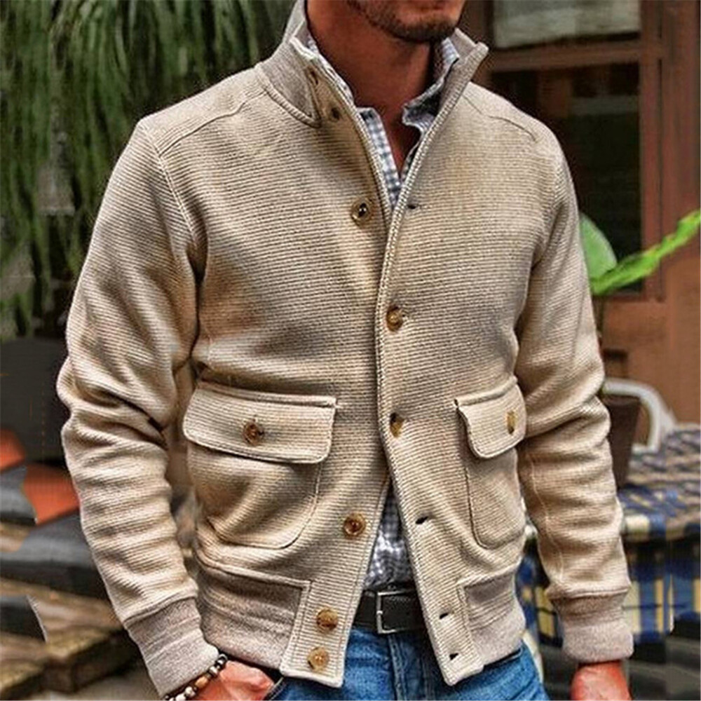 Men's Slim Fit Coat Casual Baggy Corduroy Jacket Fashion Cardigan ...