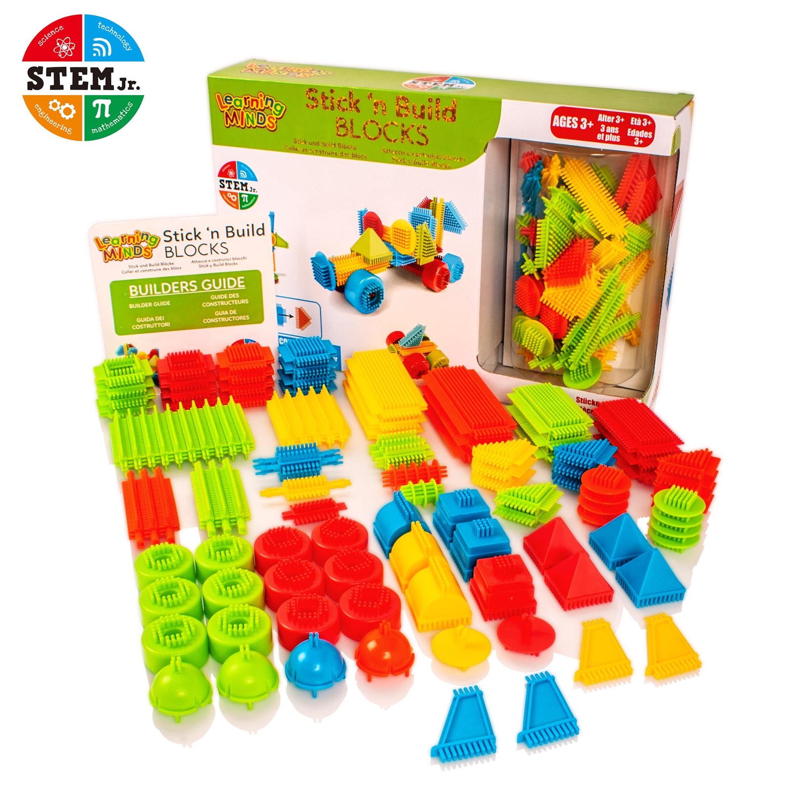 Childrens 116pc Bristle Building Blocks Stacking Construction Bricks ...