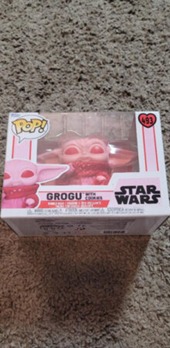 Funko Pop! Star Wars Grogu With Cookies Pink Heart #493 Vinyl Figure in ...