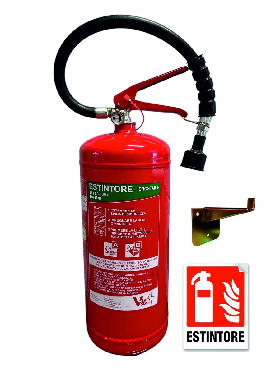 Estintore Ad Acqua Ricaricabile ESTINTORE IDRICO 6L OMOLOGATO EN 3 7