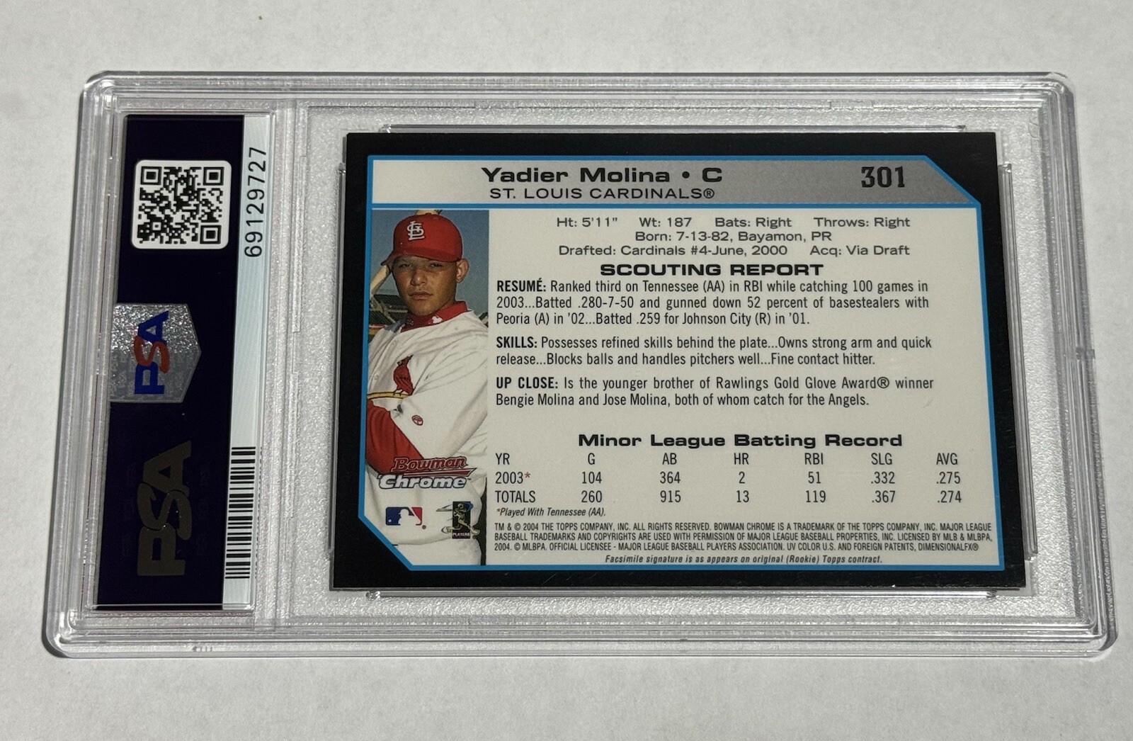 2004 Bowman Chrome - First Year #301 Yadier Molina (RC) for sale online ...