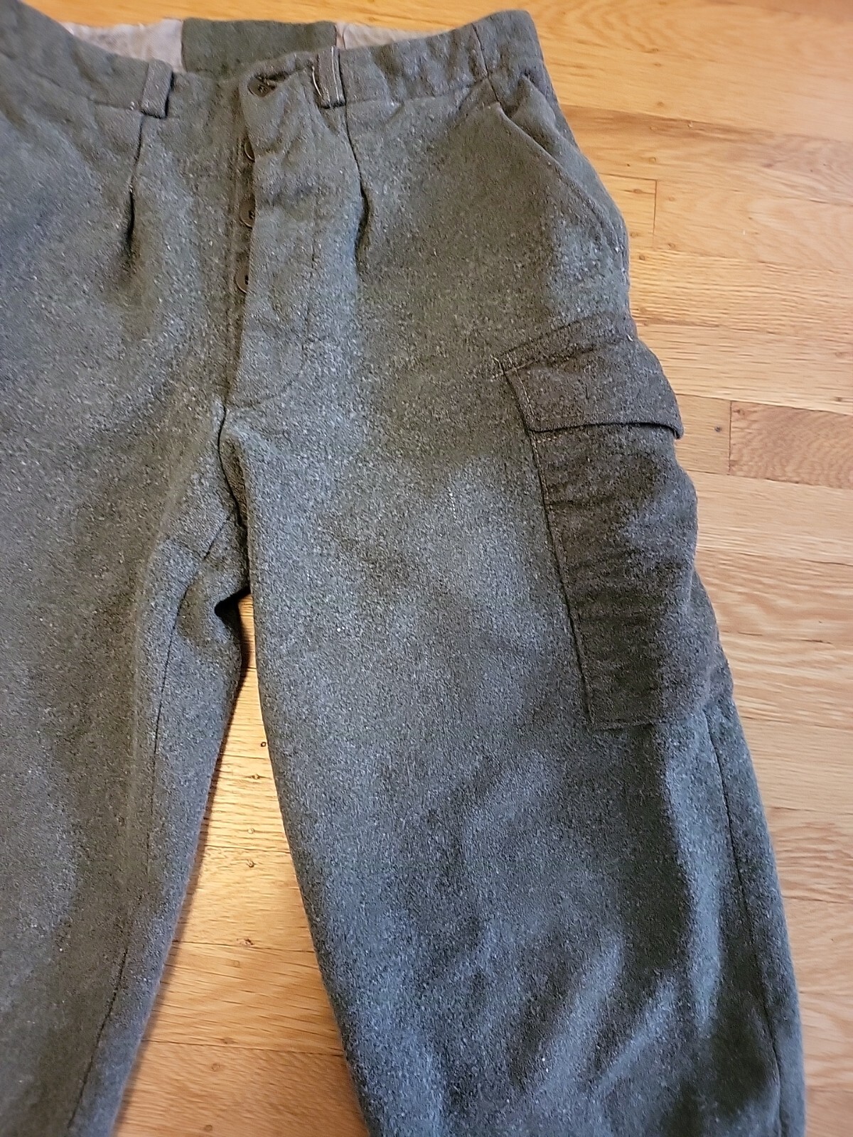 vtg ww2 Swedish army buckle hem wool cargo pants 32x2… - Gem
