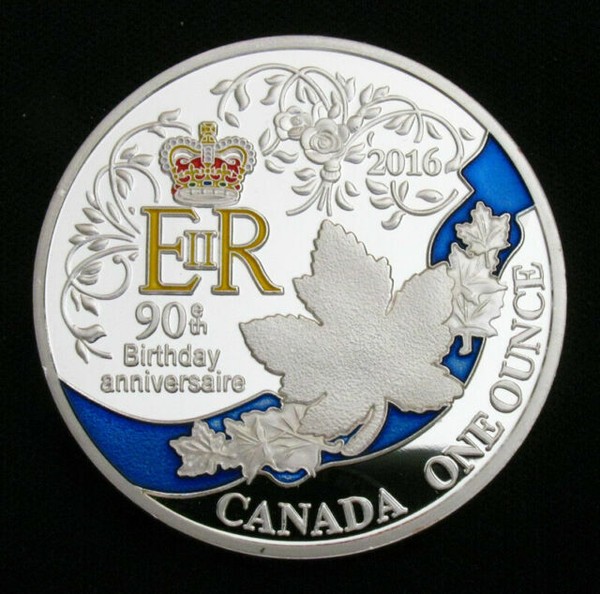 2016 Queen Elizabeth II 90th Birthday Anniversaire Silver Commemorative ...