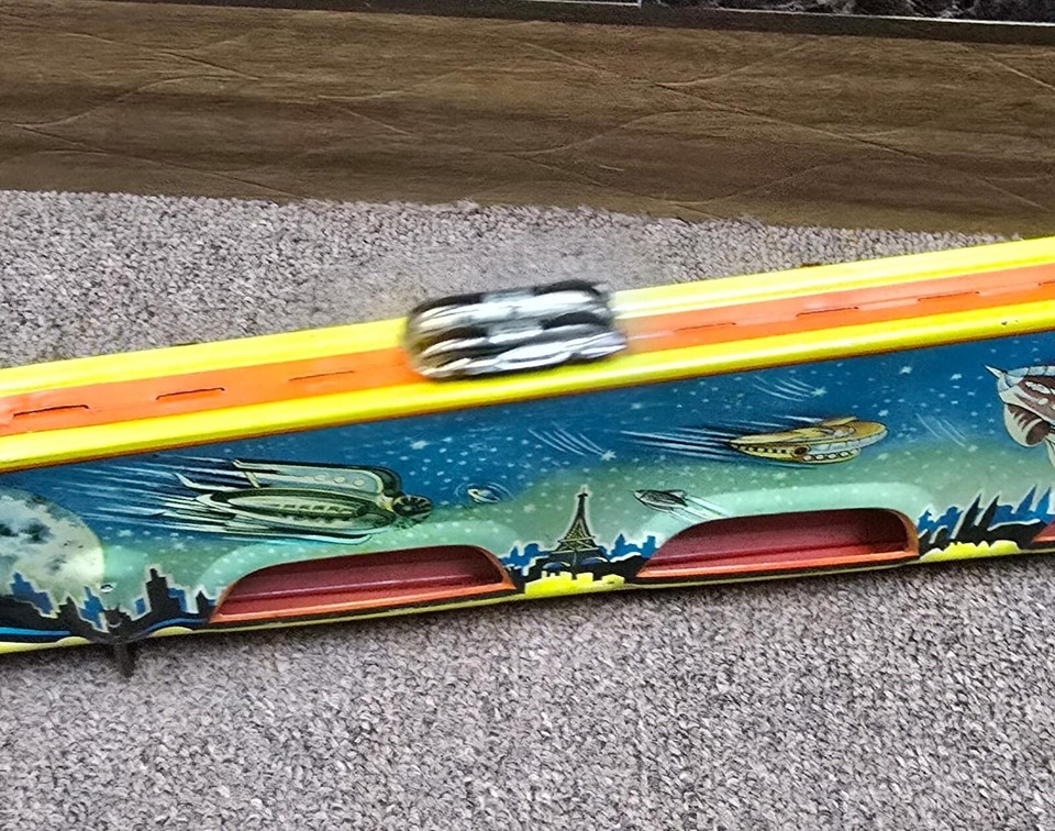 Vintage rare collectible Rocket to the Moon Technofix Tin Toy 1951 made ...