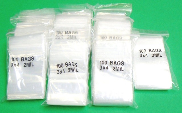 Mini Premium Red Line 1000 Ziplock Reclosable Bags Clear 2mil Poly 3 X ...
