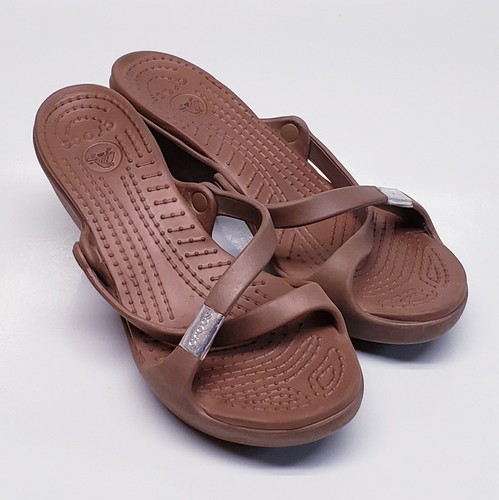 Crocs Cyprus Women's Size 10 Chunky High Heels Slip on Strappy Sandals ...