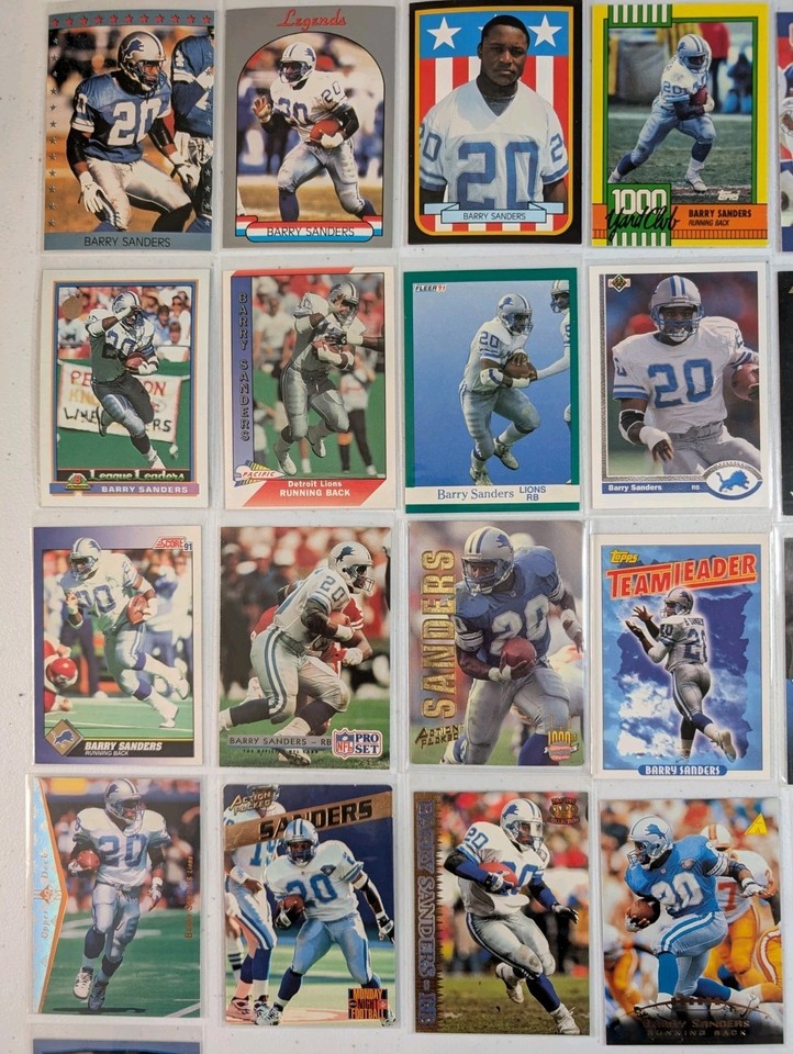 BARRY SANDERS 29 Card Lot All Different - Including Inserts and Premium ...