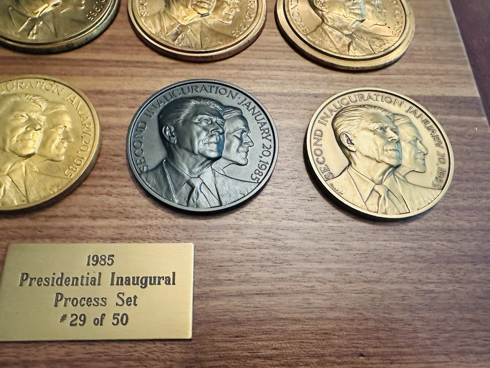 1985 President Ronald Reagan 2nd Term Inaugural Medal 8-Medal Process ...