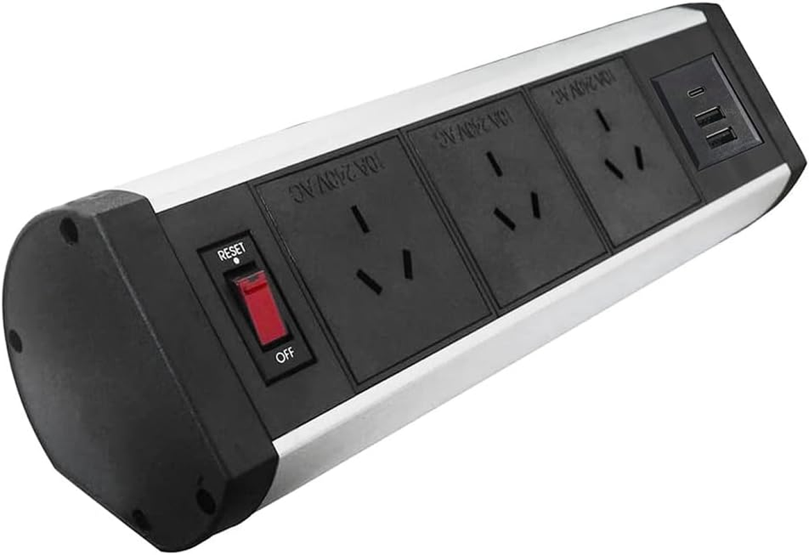 Removable Desk Power Board USB Power Point with 3 AUS Plugs, 2 USB and ...