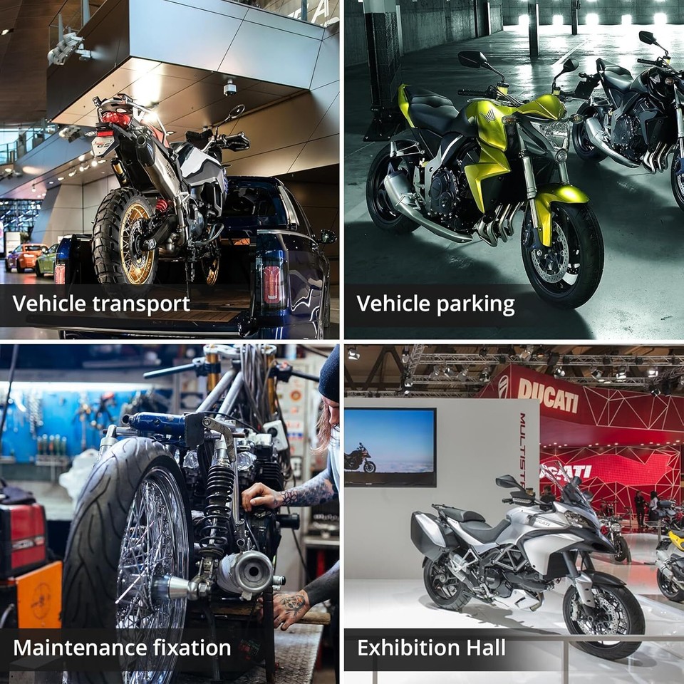 Motorcycle Wheel Vise Stand Bike Tire Stop Wheel Chock Stabilizer Heavy ...