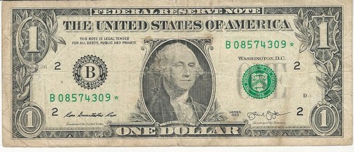 2013 1 dollar bill star note b | eBay
