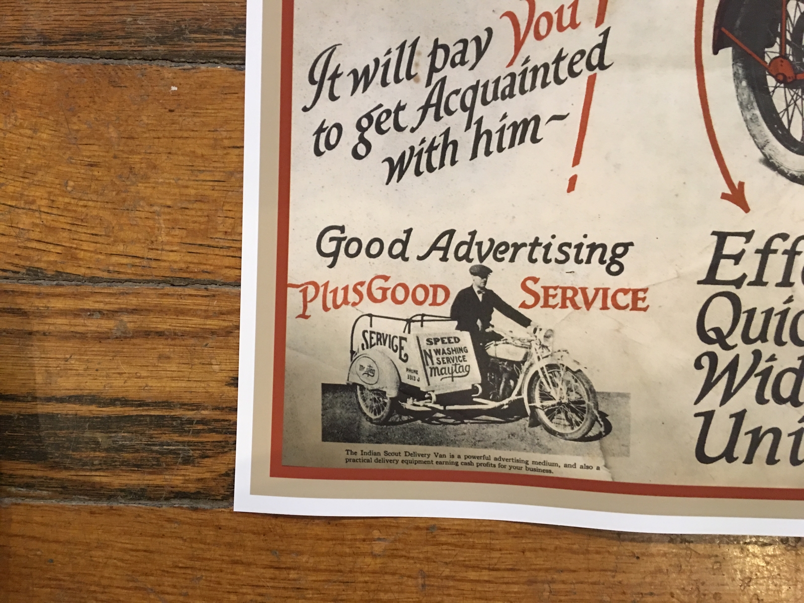 Vintage Replica Poster The Indian Service Car Chuck Myles Cardstock 24 ...