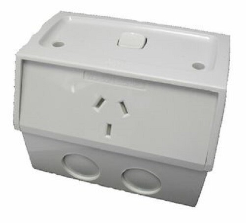 HPM WEATHERPROOF SINGLE POWERPOINT 10A 3-Pin Flat, Surface Mount MIST ...