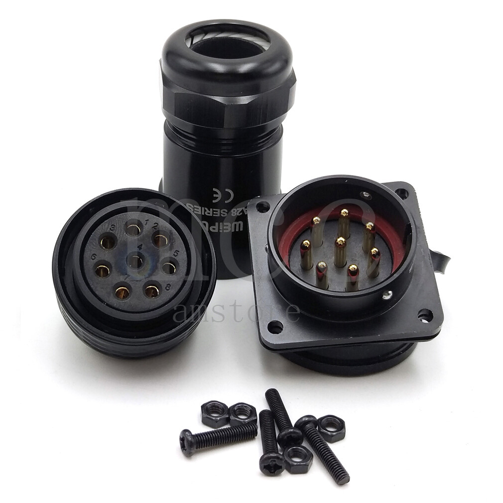 SA28 WEIPU 8Pin Panel Mount Waterproof Aviation Cable Connector Plug ...