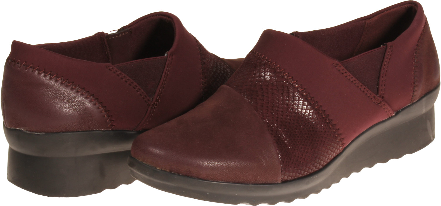 Clarks Caddell Denali Womens Low Wedge Loafer Burgund… - Gem