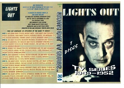 LIGHTS OUT ! RARE TV SERIES ON 1949-1952 ON 7 DVD-R | eBay