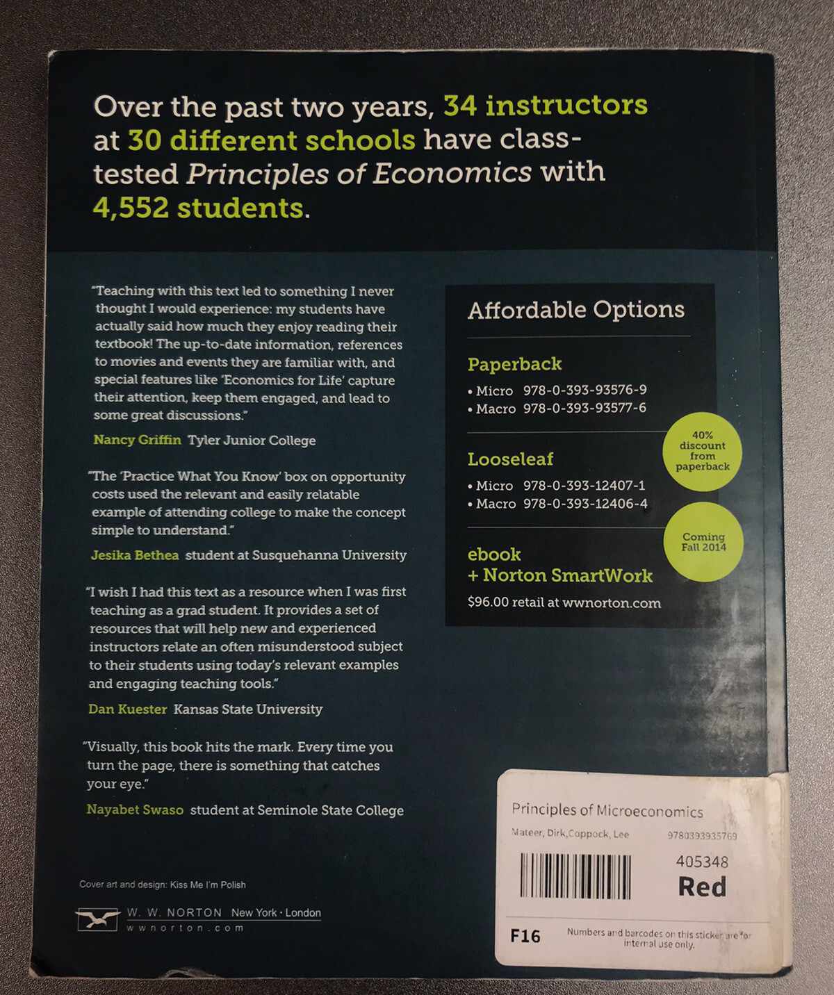 Principles of Microeconomics by Lee Coppock and Dirk Mateer (Paperback ...