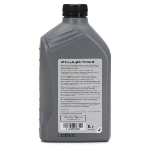 ORIGINAL VW Motoröl Öl 0W-20 LONGLIFE IV FE 508.00 509.00 GS60577M2 - 1 ...