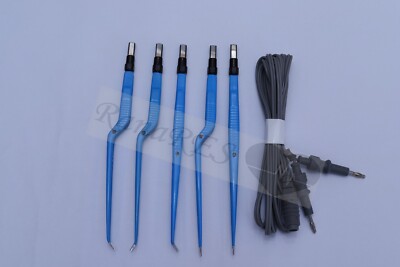 EUROPEAN BIPOLAR FORCEPS 22cm SET OF 5 PCS WITH 3METERS CABLE REUSABLE ...