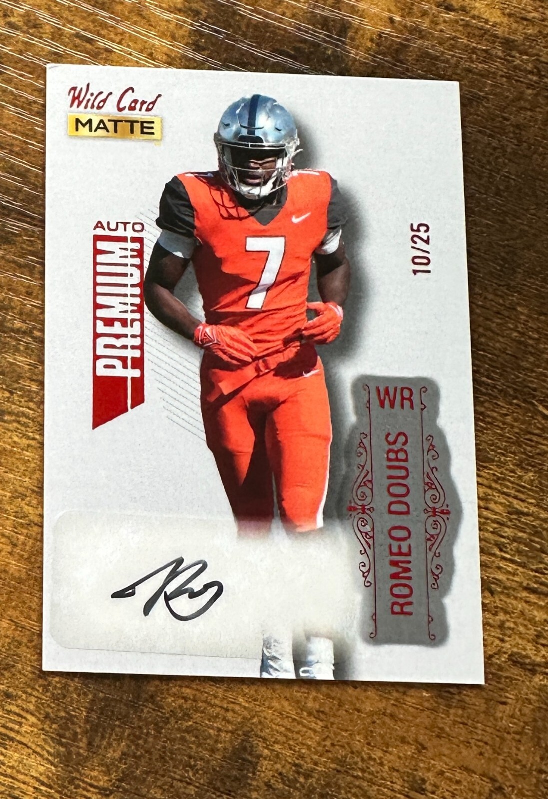 2022 Wild Card Matte Black Autographs Red #MBA72 Romeo Doubs /25 #X8784 ...