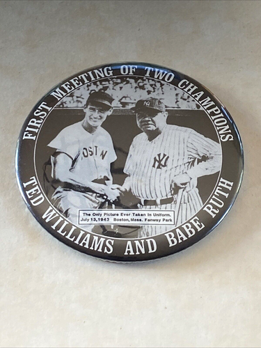 Vintage Ted Williams and Babe Ruth-First Meeting of Two Champions Pin ...