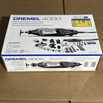 Dremel 4000 Rotary Tool Kit, 7/50 Variable Speed, 7 Attachments + 50 ...