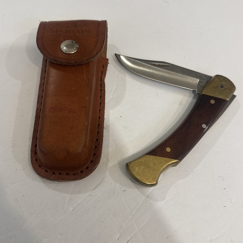 Vintage Uncle Henry Schrade LB7 Folding Knife W/ Sheath Mind Cond. Made ...