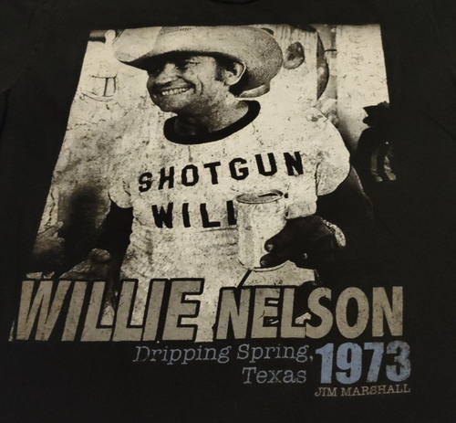 Jim Marshall Willie Nelson T Shirt Mens Medium Black Short Sleeve Crewneck | eBay