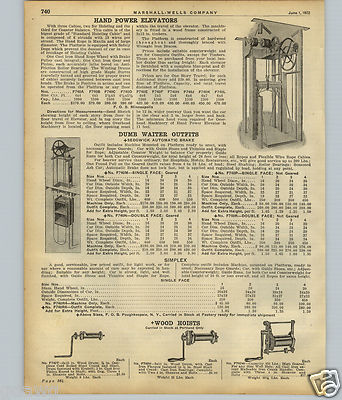 1922 PAPER AD Hand Powered Dumb Waiter Sedgwick Automatic Brake Diagram ...