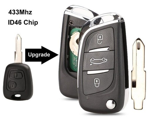Fits Peugeot 433MHz ID46 Chip Complete Transponder Remote Key | eBay ...