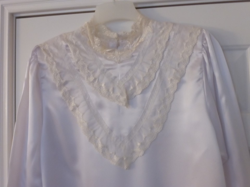 NWT WOMENS TAN JAY BLOUSE TOP SIZE 10 WHITE LACEY FRONT | eBay