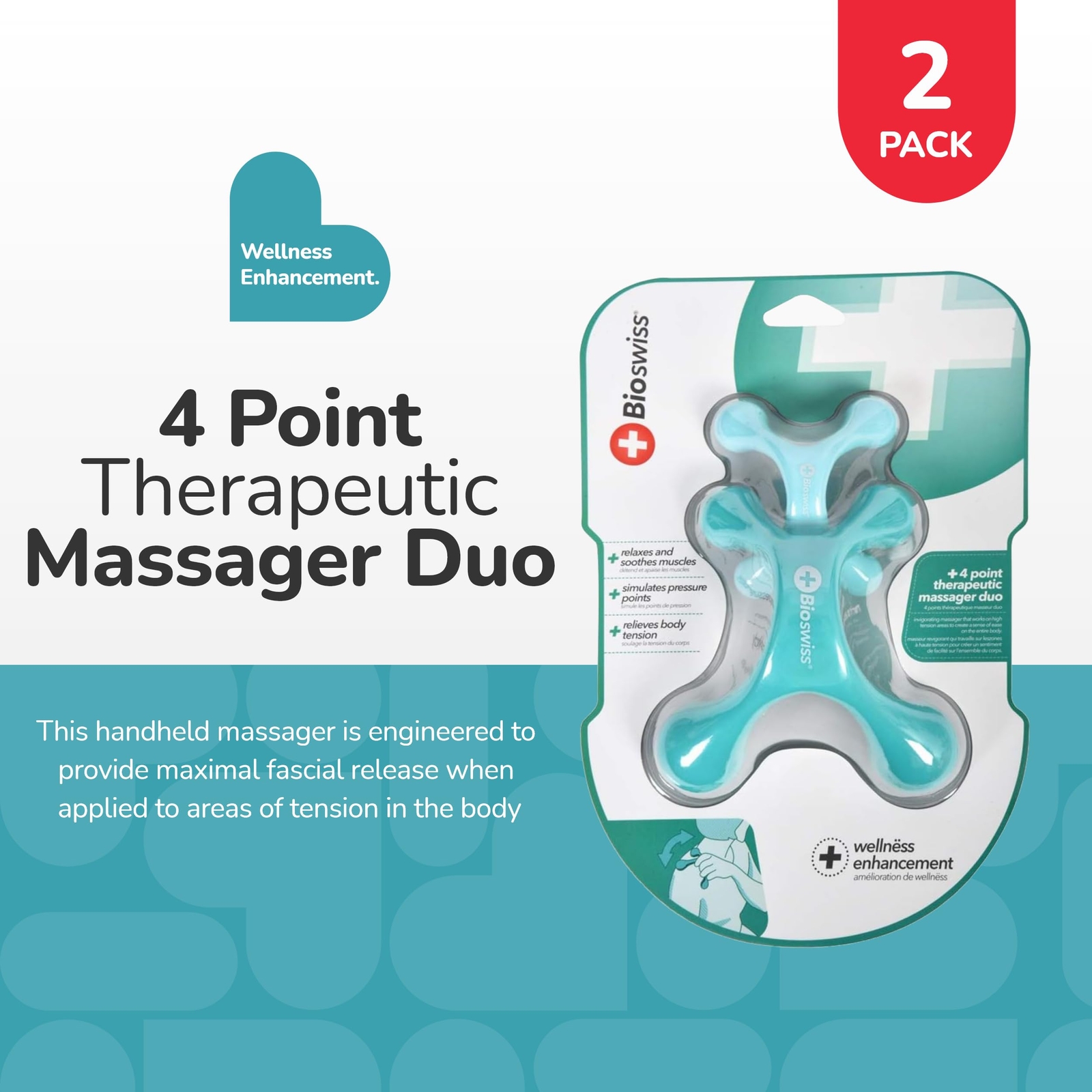 2-Pack Full Body Massager 4 Legged Pressure Point Hand Held Massage ...