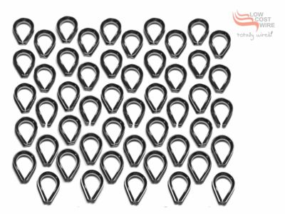 60 Pack of Thimble Eyelets for Swaging 1.0mm G316 Stainless Steel 7x7 ...