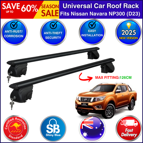 Roof Racks - Black| for Nissan Navara NP300 (D23) 4dr Universal ...