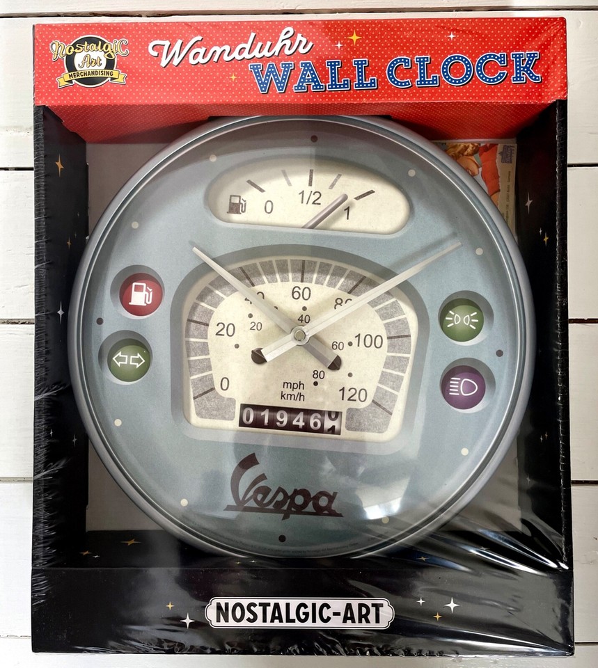 Vespa Wall Clock, Nostalgic Art Vespa Clock, Vespa Speedo Clock, Mod ...