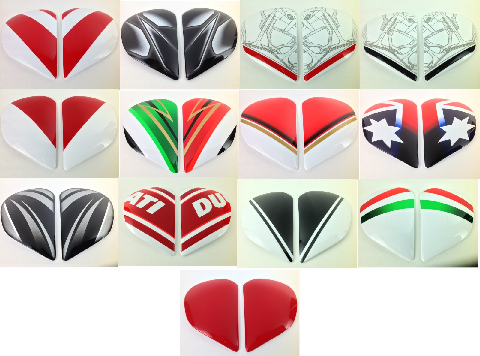 Arai Helmets SAJ Side Pods All DUCATI Graphics Shield Visor Holders Fit ...