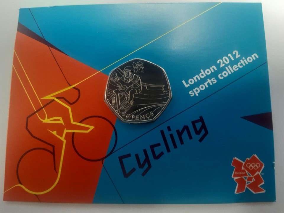2011, 2012 London Olympics 50p Coins. BUNC Carded. Football, Offside ...
