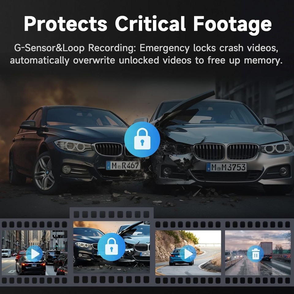 2025 S70 Dash Cam Front and Rear 2.5K+1080P Dual Dash Camera 3.16 ...